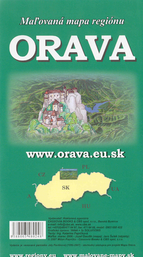 Orava - maľovaná mapa regiónu - Maľované mapy - dobraMapa.sk